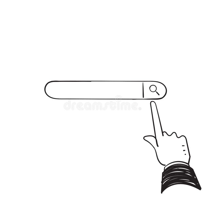 Hand Drawn Doodle Searching Browsing Internet Data Illustration Stock ...