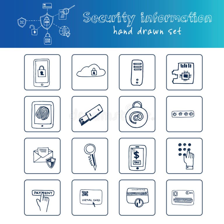 Cyber Security Hand Drawn Stock Illustrations – 1,198 Cyber Security ...