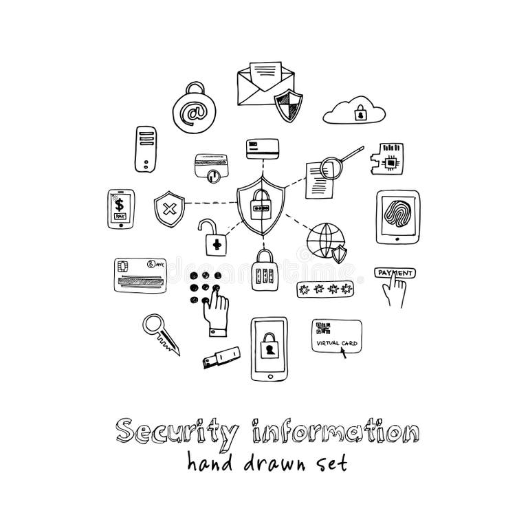 Cyber Security Sketch Drawing Stock Illustrations – 1,752 Cyber ...