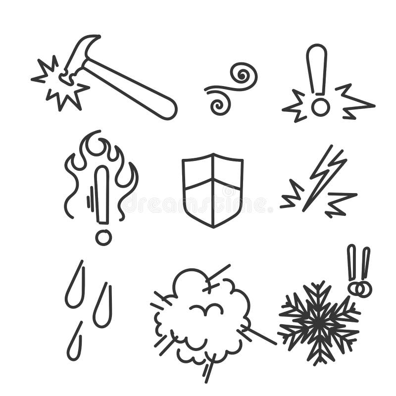Hand Drawn Doodle Set of Influence Related Illustration Vector Stock ...