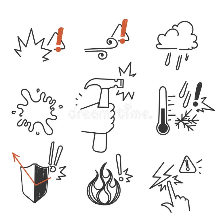 Hand Drawn Doodle Set of Influence Related Illustration Vector Stock ...