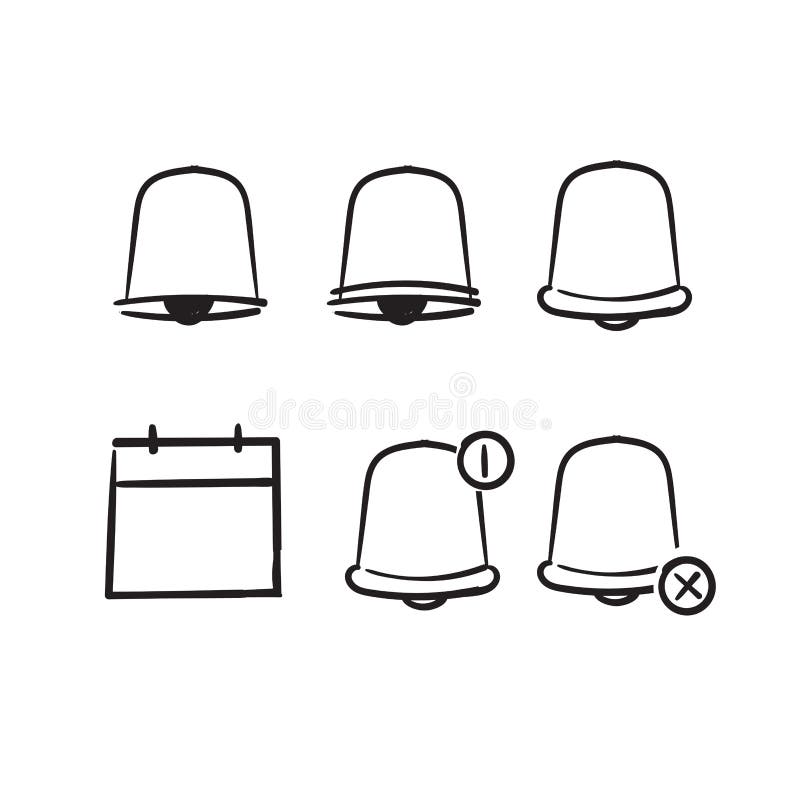 Hand Drawn Doodle Simple Set of Notification Related Vector Line Icons ...