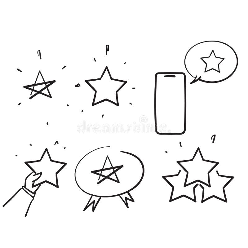 Hand Drawn Doodle Simple Set of Star Related Icon Illustration Stock ...