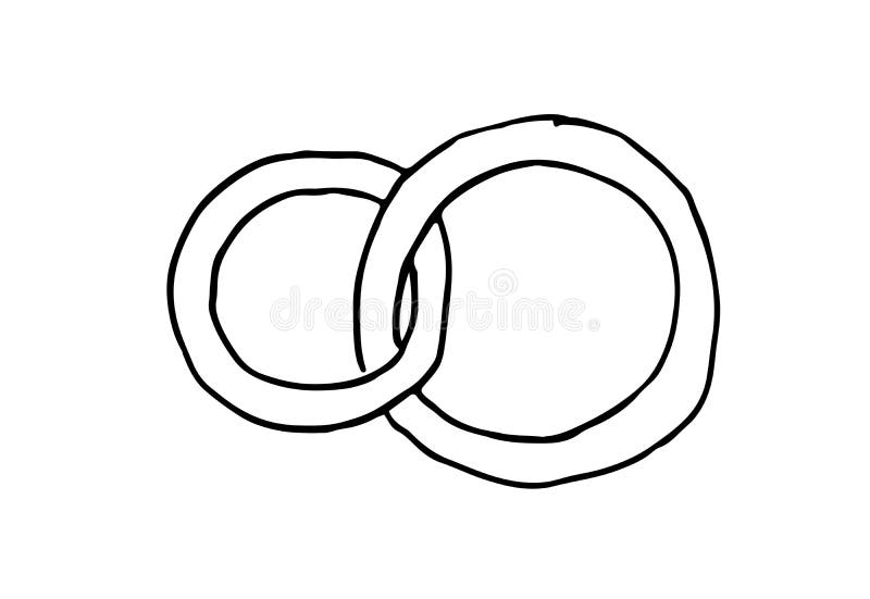 Hand Drawn Doodle Sketch of the Two Rings As a Symbol of Love Stock ...