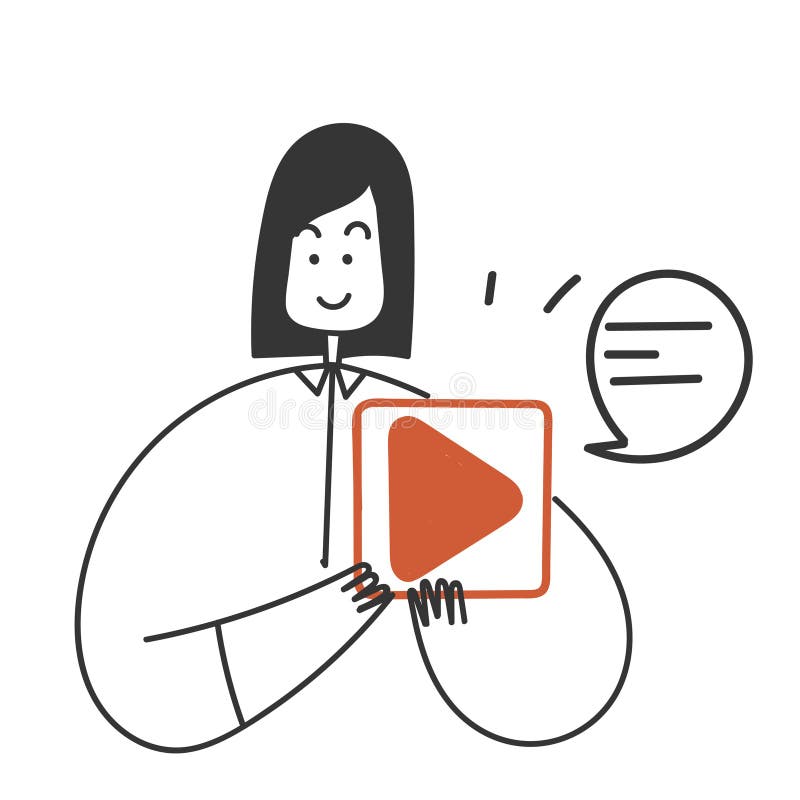 Hand Drawn Doodle Social Media with Live Streaming on Gadget ...
