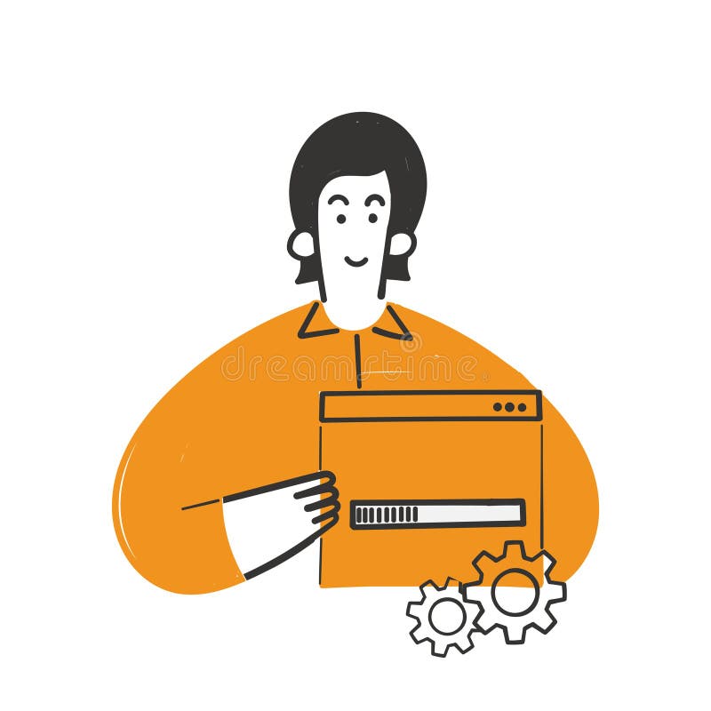 Hand Drawn Doodle Software Configure System Icon Illustration Vector ...