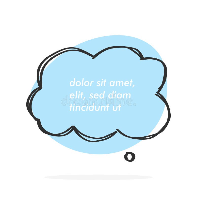 Hand Drawn Doodle Speech Bubbles Set with Accentuation, Filled with ...