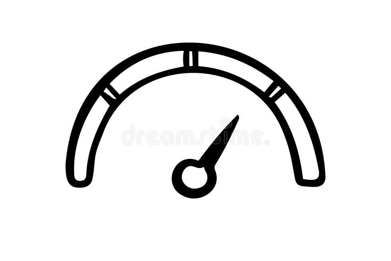 Hand Drawn Doodle Speedometer, Tachometer Icon. Speed Indicator Sign ...