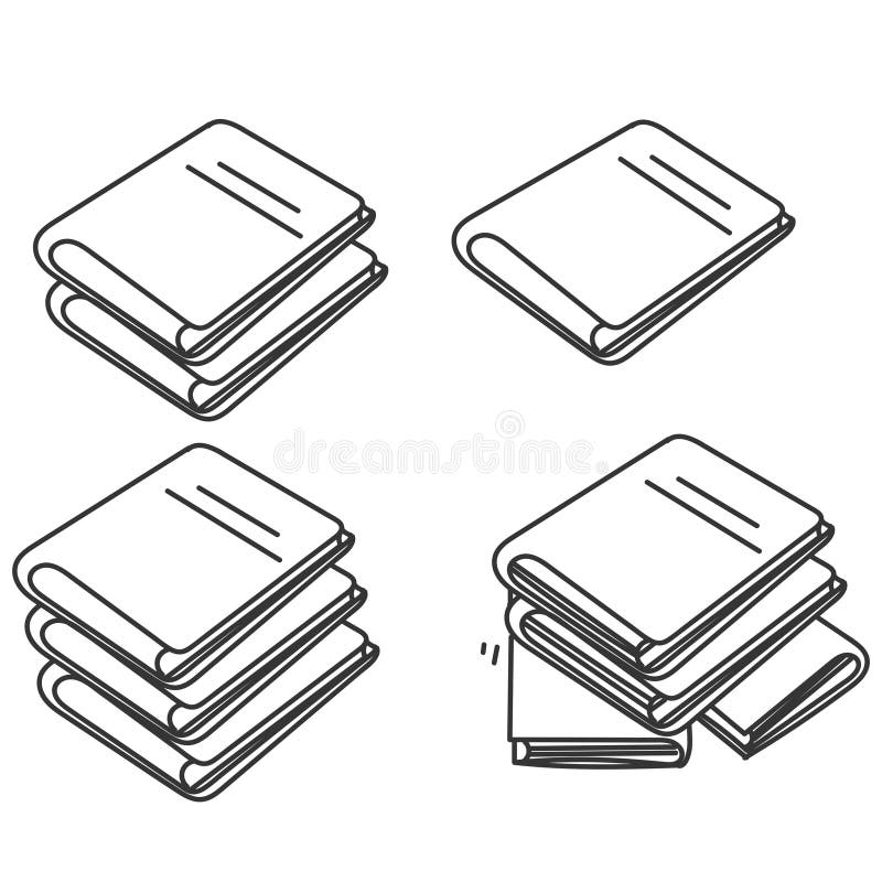 Hand Drawn Doodle Stack of Books Illustration Stock Vector ...