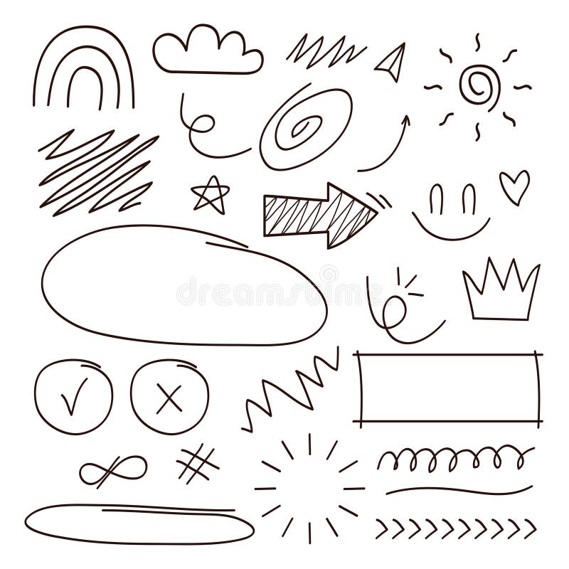 Hand Drawn Doodle Style Collection .Vector Illustration Stock ...