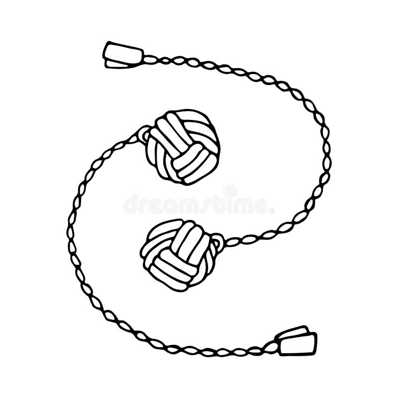 Hand Drawn Doodle Style Fire Poi in Vector. Stock Vector - Illustration ...