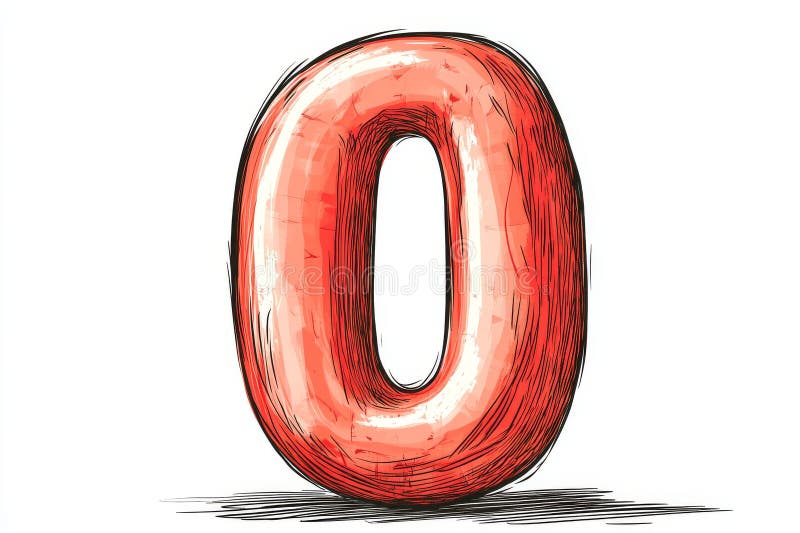 In a Hand Drawn Doodle Style, Numbers 0 are Depicted As Modern Digits ...