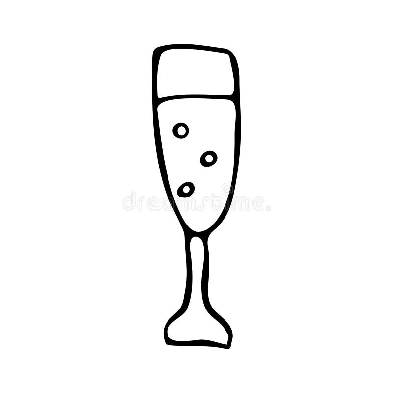Hand Drawn Doodle Style Wine Glass in Vector Stock Vector ...
