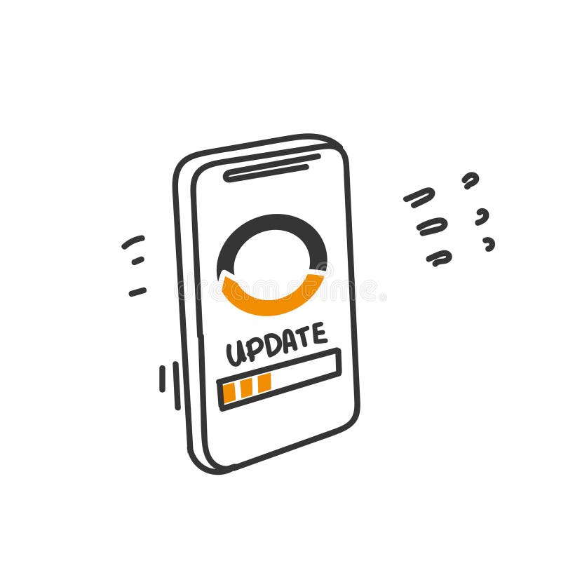 Hand Drawn Doodle System Update Loading on Electronic Device ...