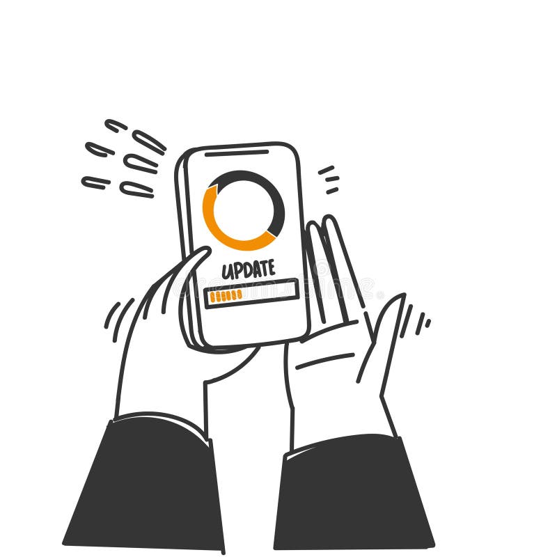 Hand Drawn Doodle System Update Loading on Electronic Device ...