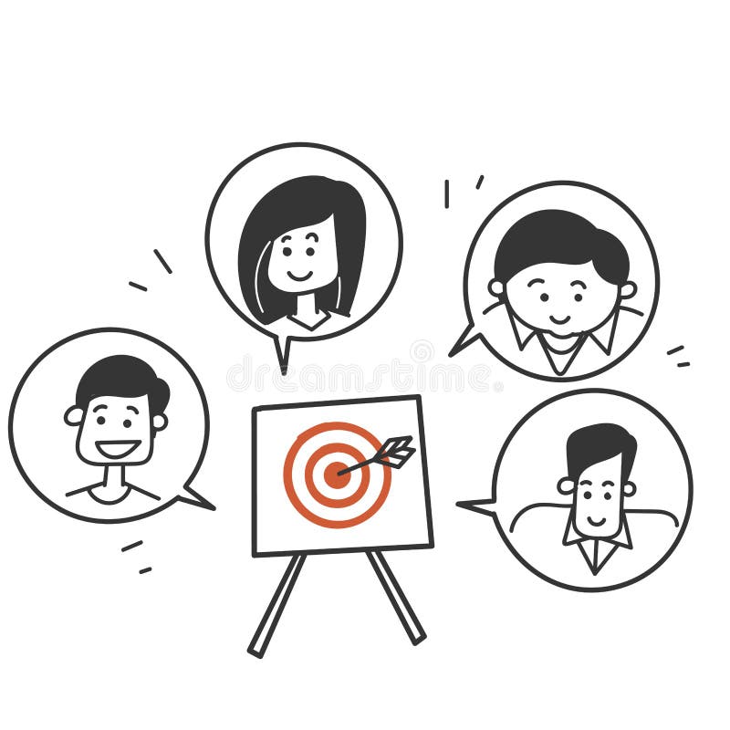 Hand Drawn Doodle Target Customer Concept Arrow Illustration Vector ... Hand Drawn Doodle Target Customer Concept Arrow Illustration Vector ...