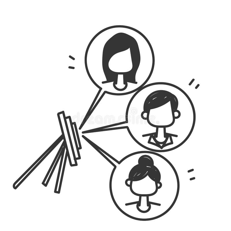 Hand Drawn Doodle Target Customer Concept Arrow Illustration Vector ...