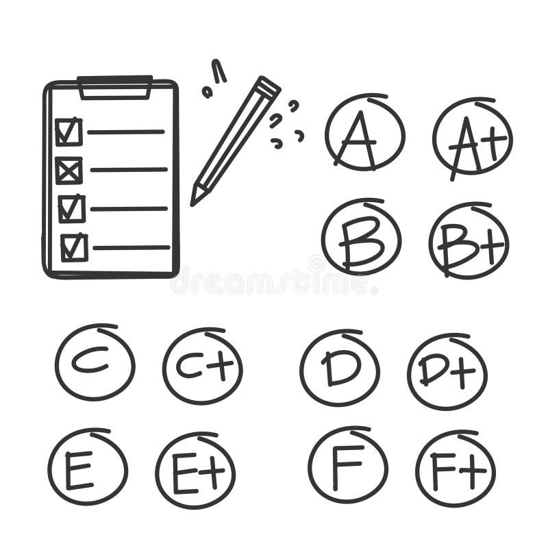 Hand Drawn Doodle Test Quiz Score Icon Related Stock Vector ...