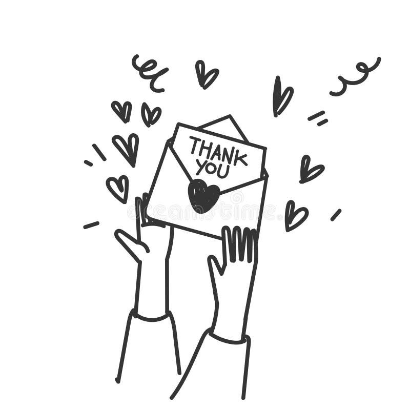 Hand Drawn Doodle Thank You Email Letter Illustration Stock Vector ...