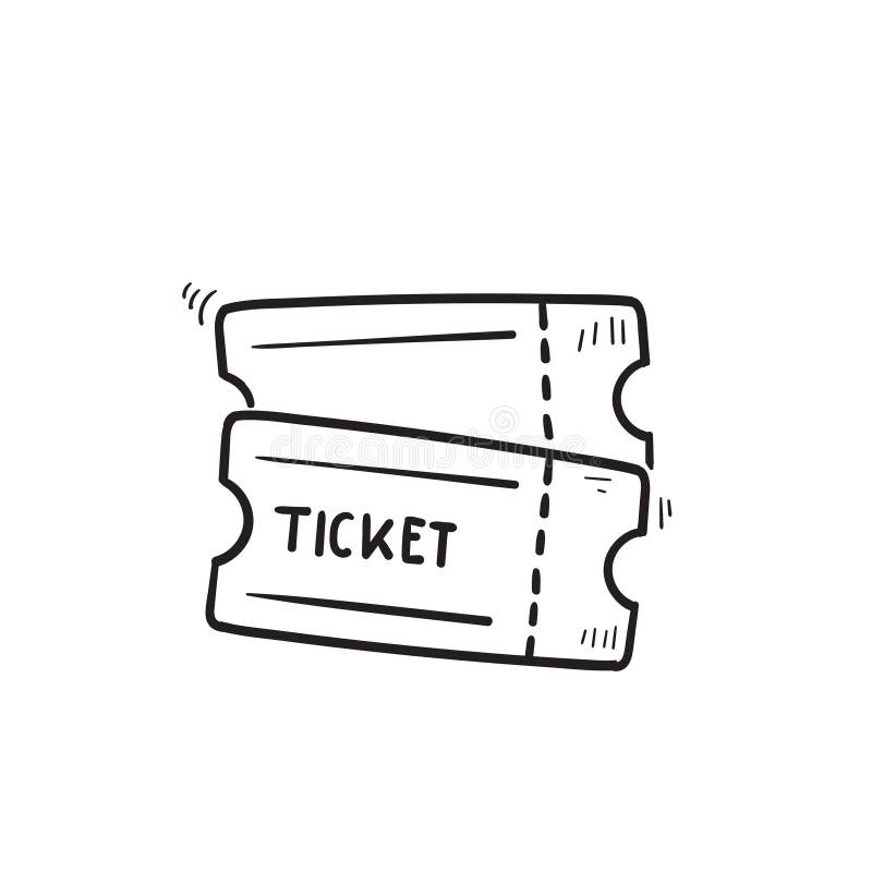 Hand Drawn Doodle Ticket Icon Illustration Vector Stock Vector ...