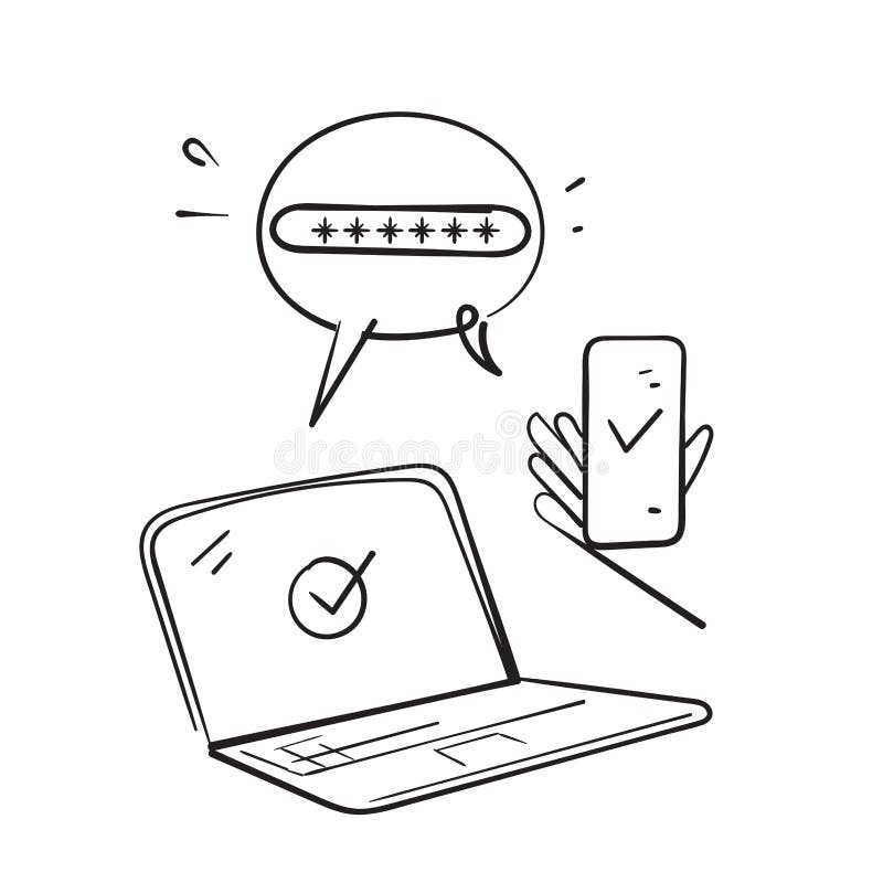 Hand Drawn Doodle Two Factor Authentication and Verification ...