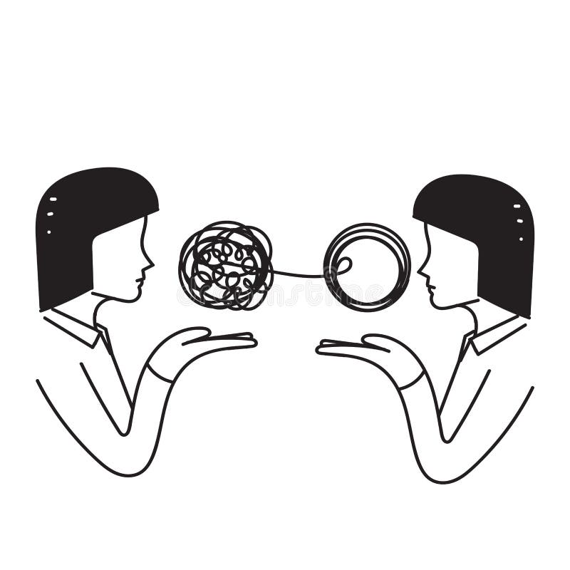 Hand Drawn Doodle Unraveling Difficult Situations Illustration Vector ...