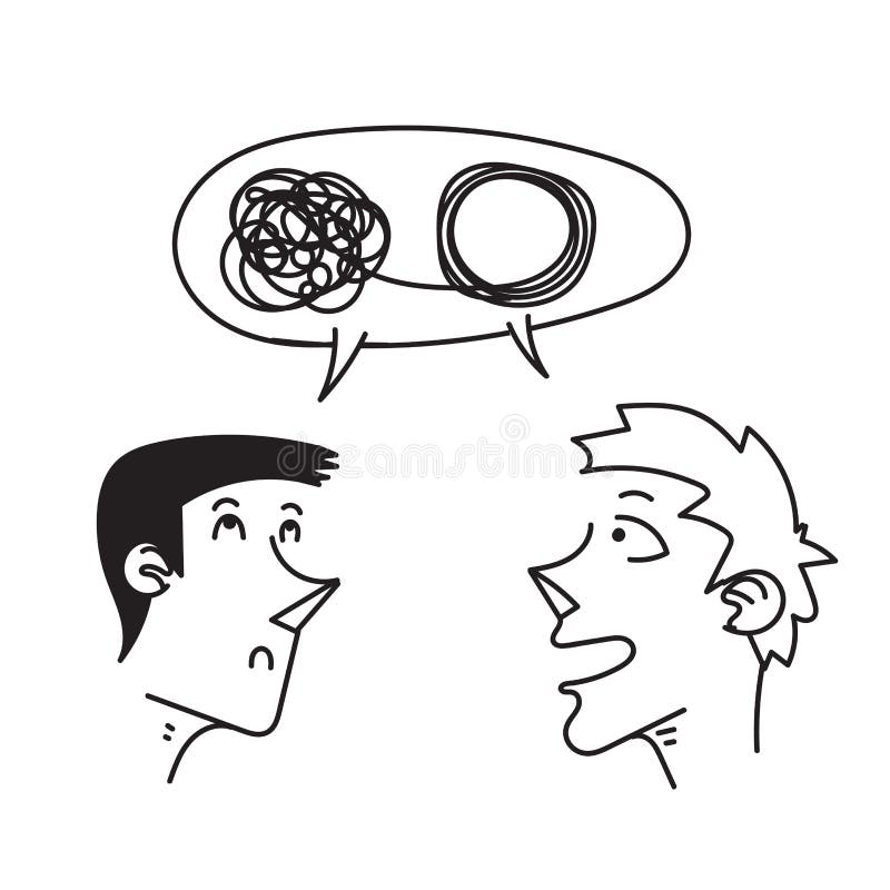 Hand Drawn Doodle Unraveling Difficult Situations Illustration Vector ...