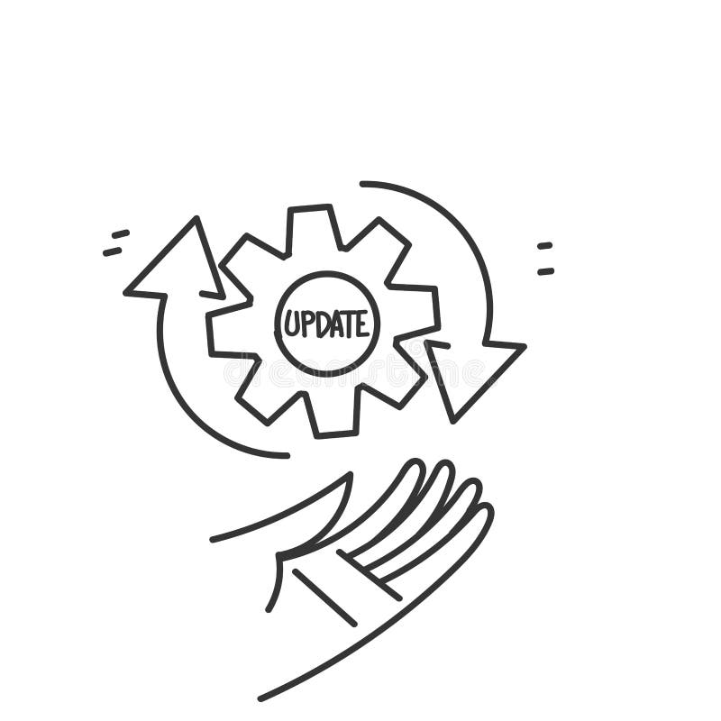 Hand Drawn Doodle Update Process Icon Illustration Stock Vector ...