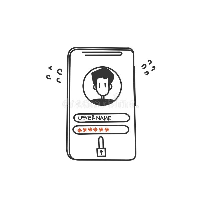Hand Drawn Doodle User Name Pasword Bar Form Authentication Bar ...