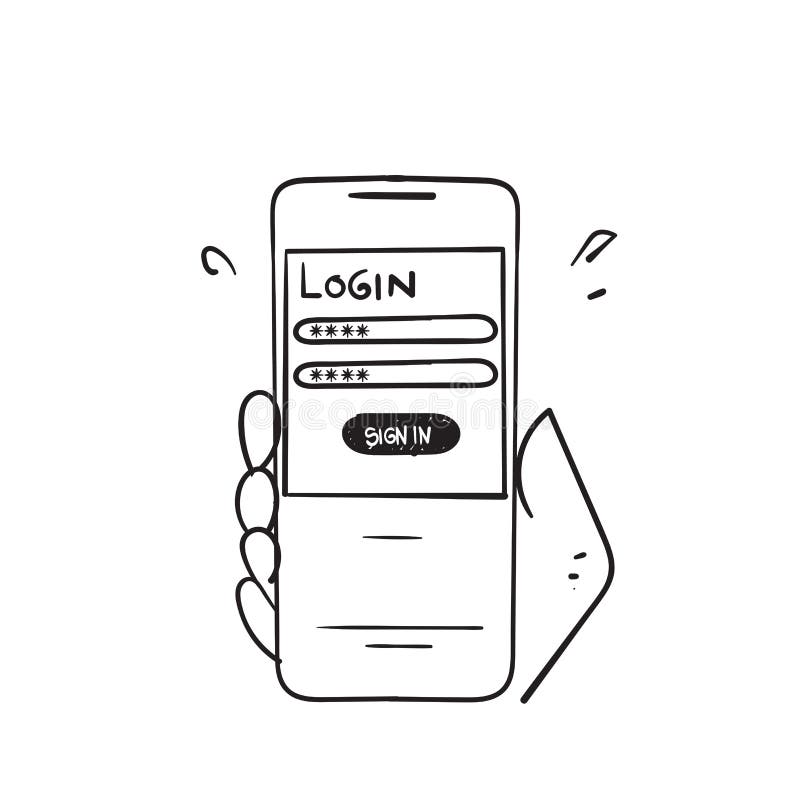 Hand Drawn Doodle Username and Login Bar and Sign in Button Form ...