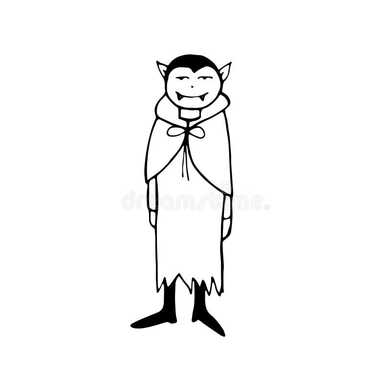 Hand Drawn Doodle Vampire. Halloween Decoration Stock Vector ...