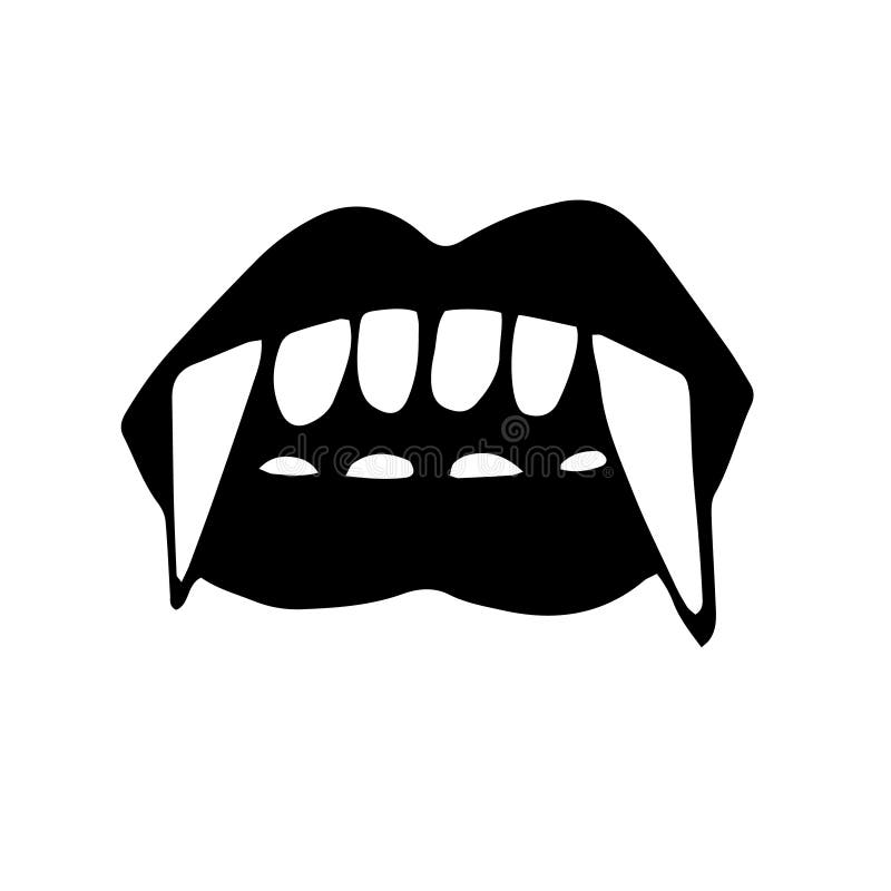 Hand Drawn Doodle Vampire Mouth. Vampire Bite Stock Vector ...