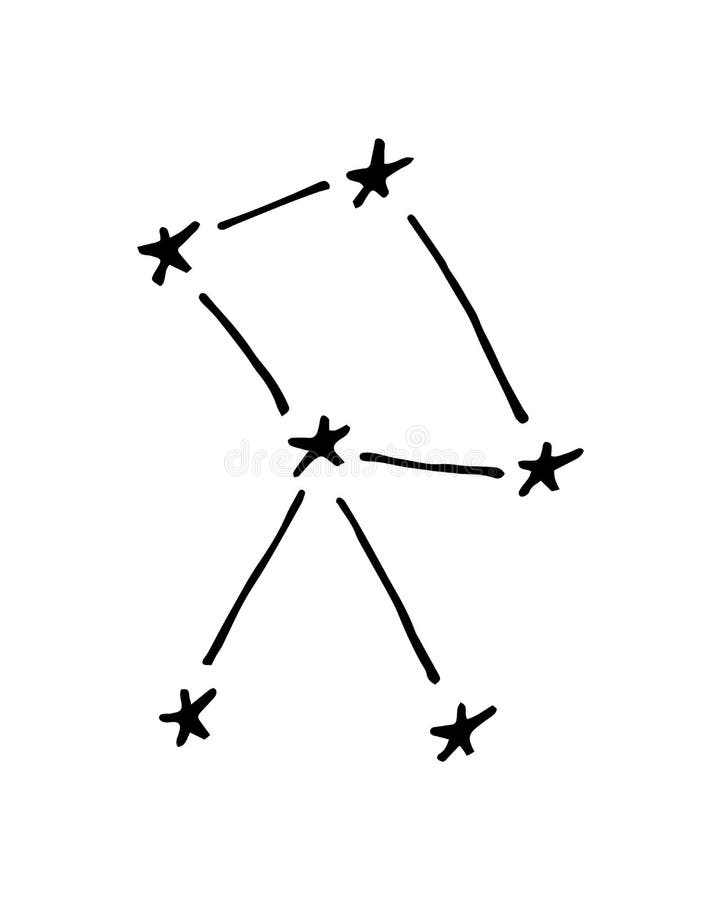 Hand Drawn Doodle Vector Cartoon Sketch Star Constellation Stock ...