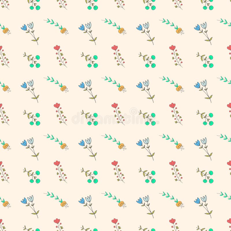 Hand Drawn Doodle Vintage Seamless Pattern Stock Illustration ...