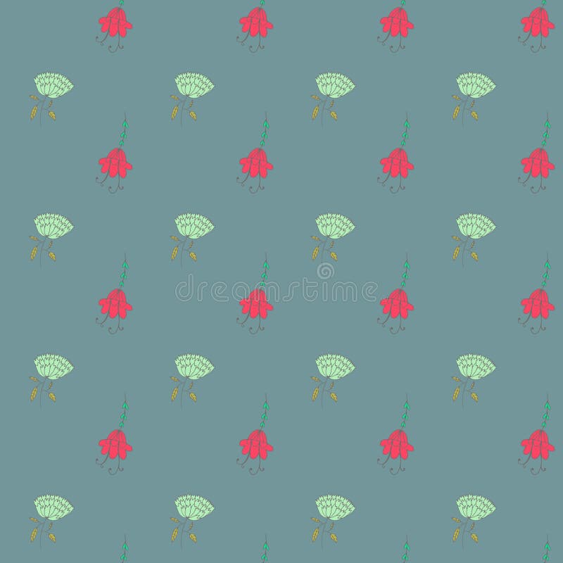 Hand Drawn Doodle Vintage Seamless Pattern Stock Illustration ...