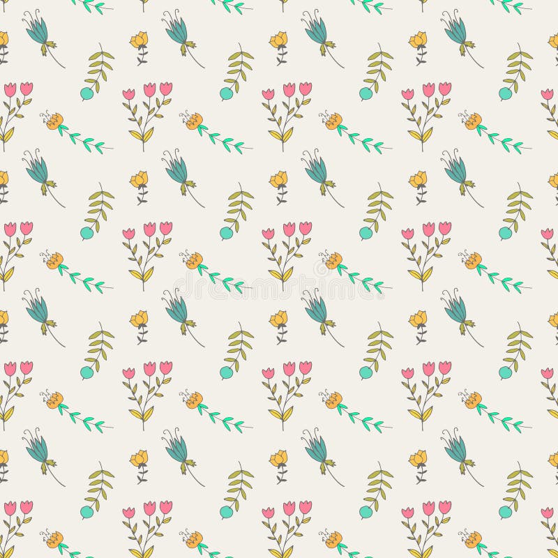 Hand Drawn Doodle Vintage Seamless Pattern Stock Illustration ...