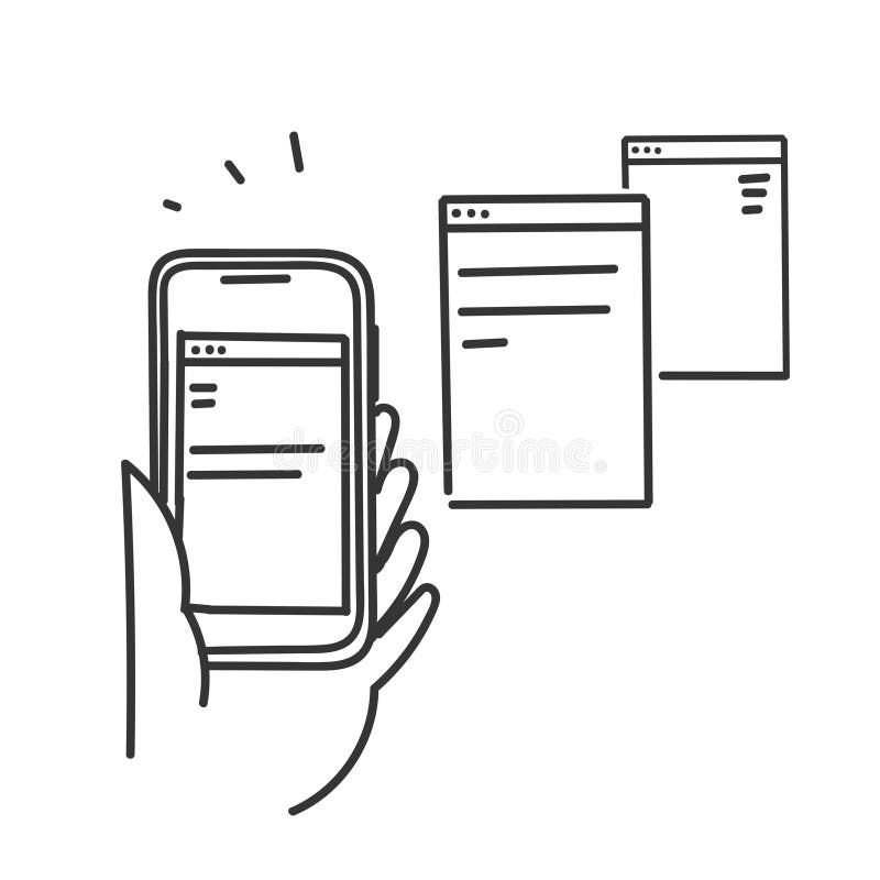 Hand Drawn Doodle Website Page Interface Illustration Stock Vector ...