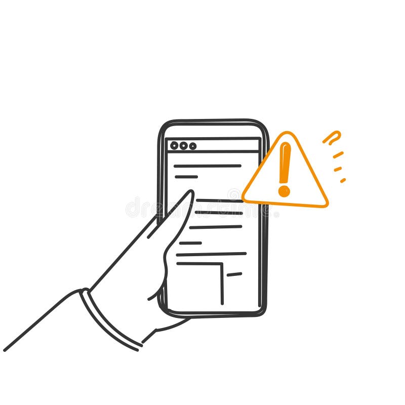 Hand Drawn Doodle Website Testing, Warning Error on Device Stock Vector ... Hand Drawn Doodle Website Testing, Warning Error on Device Stock Vector ...