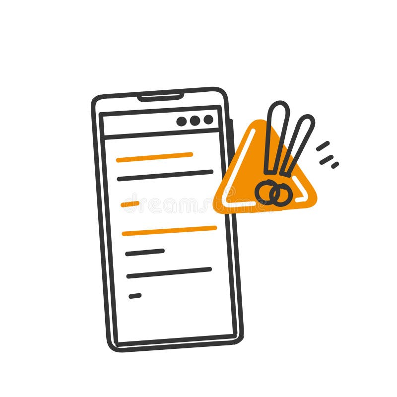 Hand Drawn Doodle Website Testing, Warning Error on Device Stock Vector ...