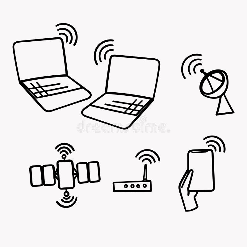 Hand Drawn Doodle Wifi Signal Icon Illustration Related Stock Vector ...