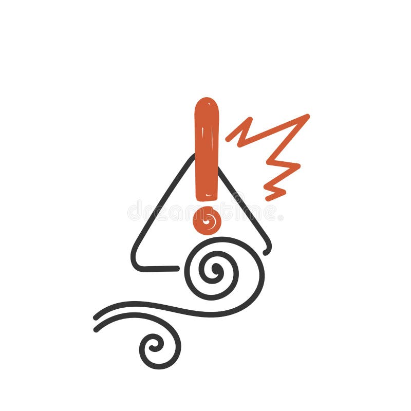 Hand Drawn Doodle Wind Warning Sign Illustration Vector Stock Vector ...