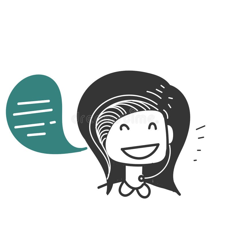 Hand Drawn Doodle Woman Call Center and Online Customer Support ... Hand Drawn Doodle Woman Call Center and Online Customer Support ...