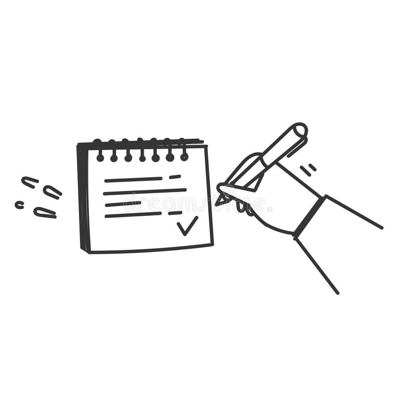 Hand Holding Pen Writing Note Book Stock Illustrations – 287 Hand ...