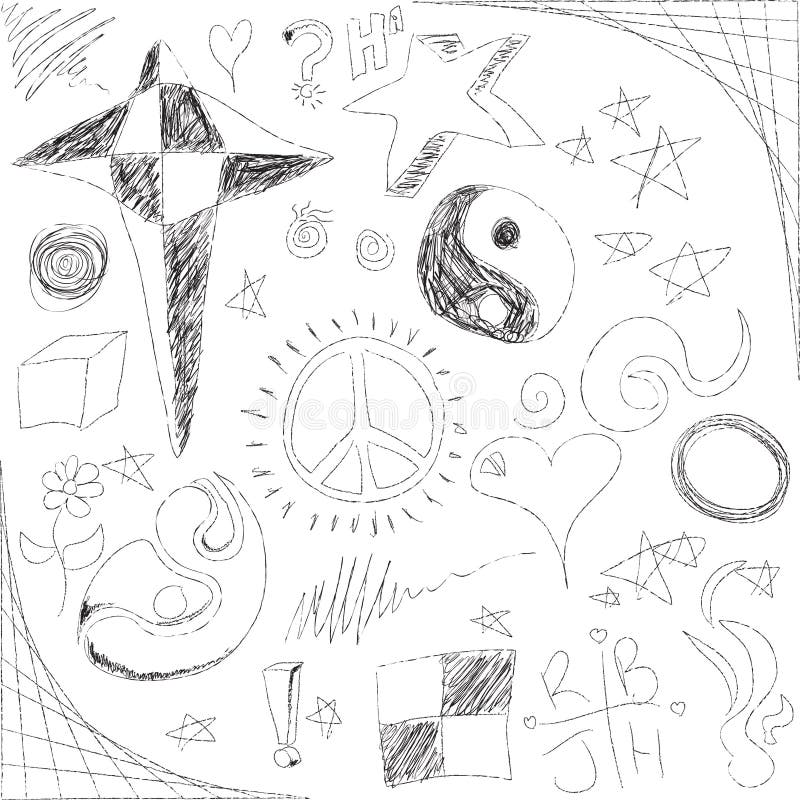 Hand Drawn Doodles stock vector. Illustration of pencil - 13092781