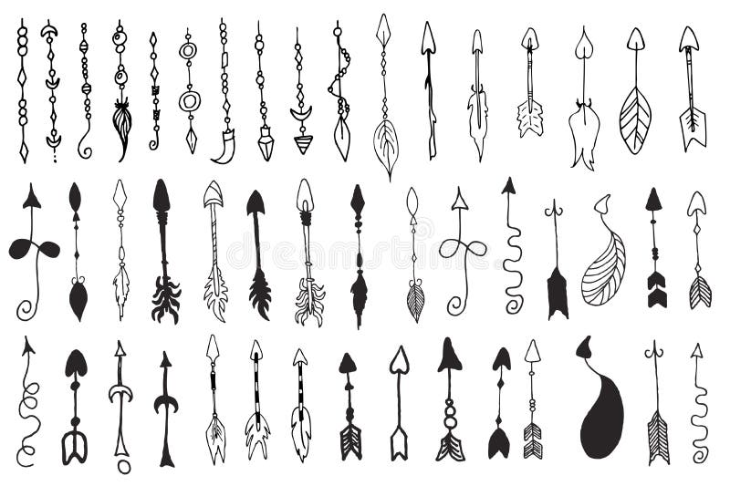 Hand drawn doodles arrows stock vector. Illustration of decoration ...