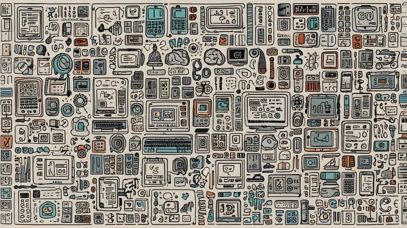 Hand-drawn Doodles of Business and Technology Concepts Stock ...