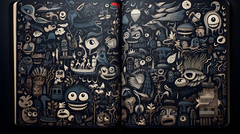 Hand-Drawn Doodles on a Notebook - AI Generated Stock Illustration ...