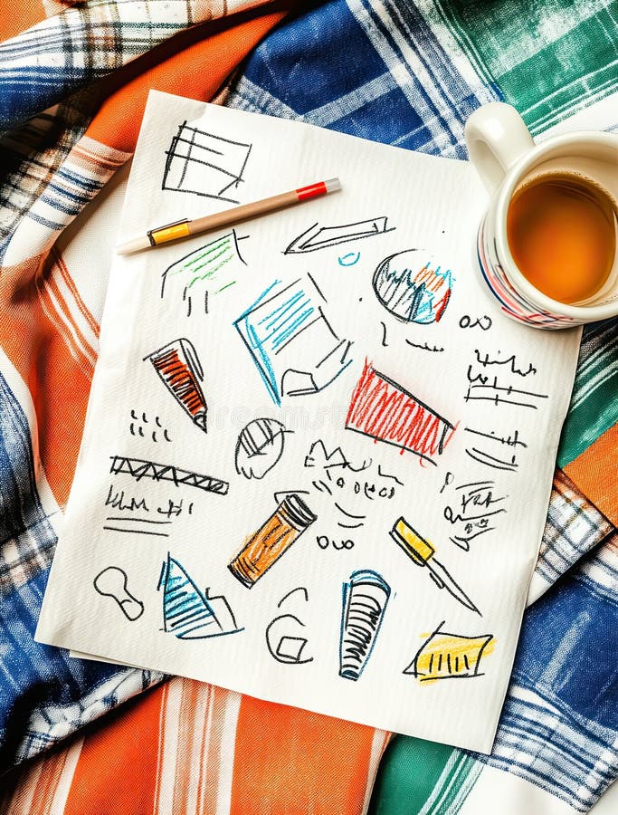 Hand Drawn Doodles and Sketches on Paper Stock Illustration ...