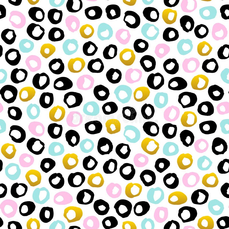 Hand Drawn Dots Seamless Pattern Stock Vector - Illustration of funky ...