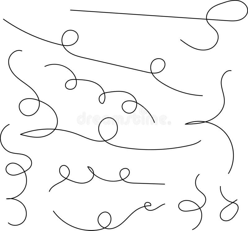 Hand Drawn Dotted Curved Line Shape. Curved Line - Vector Illustration ...